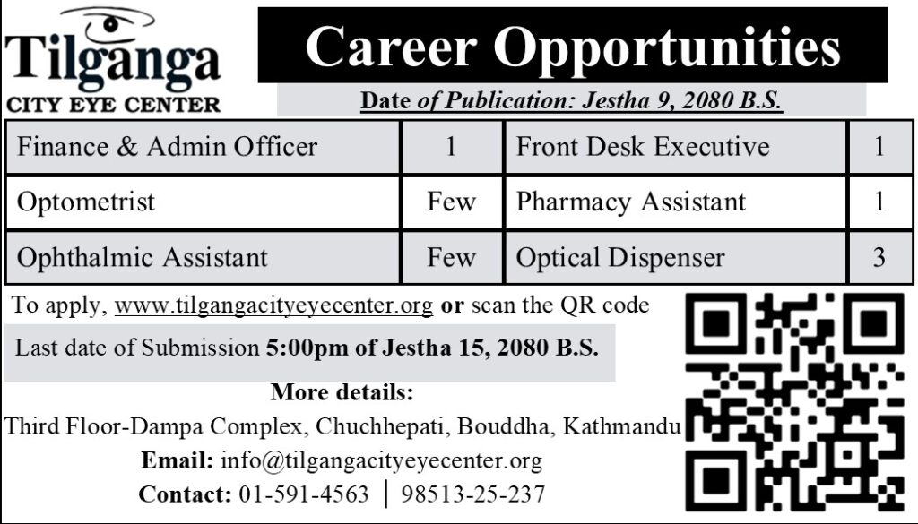 Career Opportunities at Tilganga City Eye Center - Eye Health Nepal